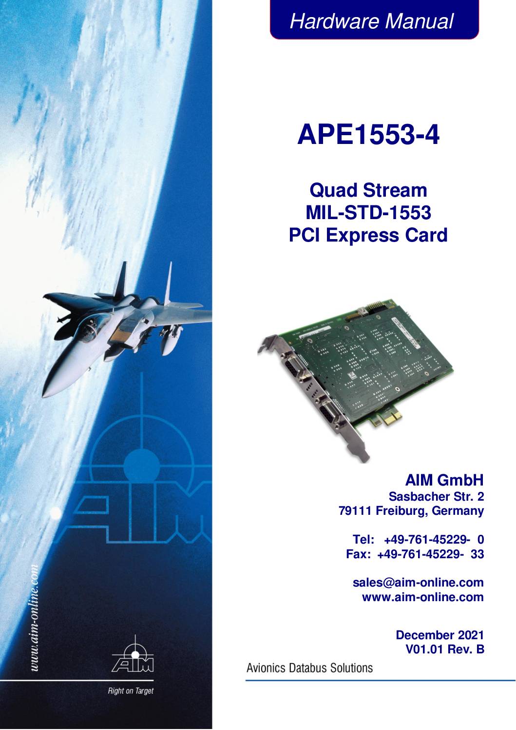 APE1553-x MIL-STD-1553 Card for PCIe - AIM Online - 1553