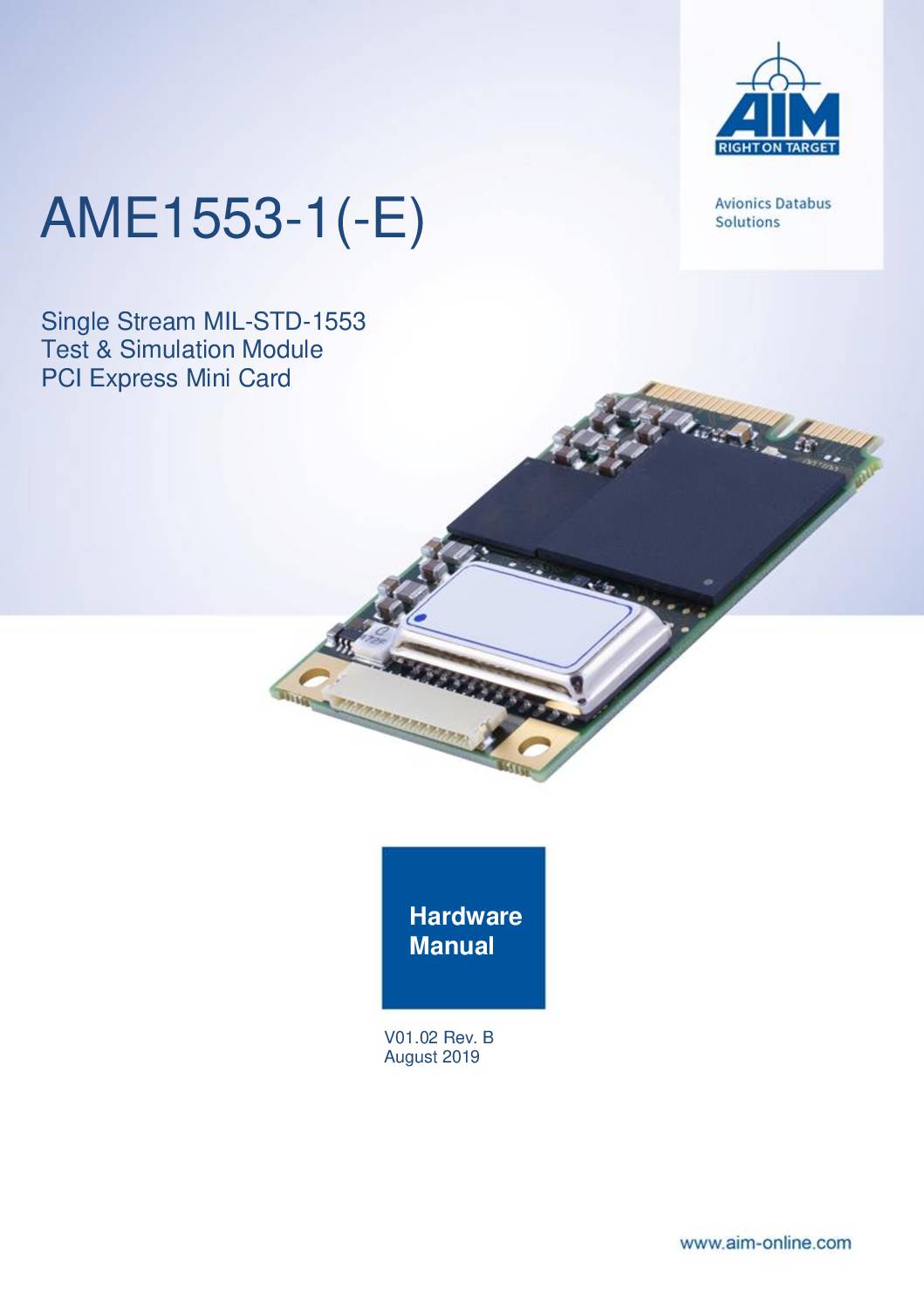 AME1553-1 MIL-STD-1553 PCIe Mini Card - AIM Online - 1553