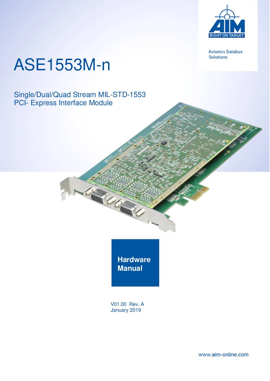 ASE1553M-x Single Function MIL-STD-1553 Card for PCIe - AIM Online