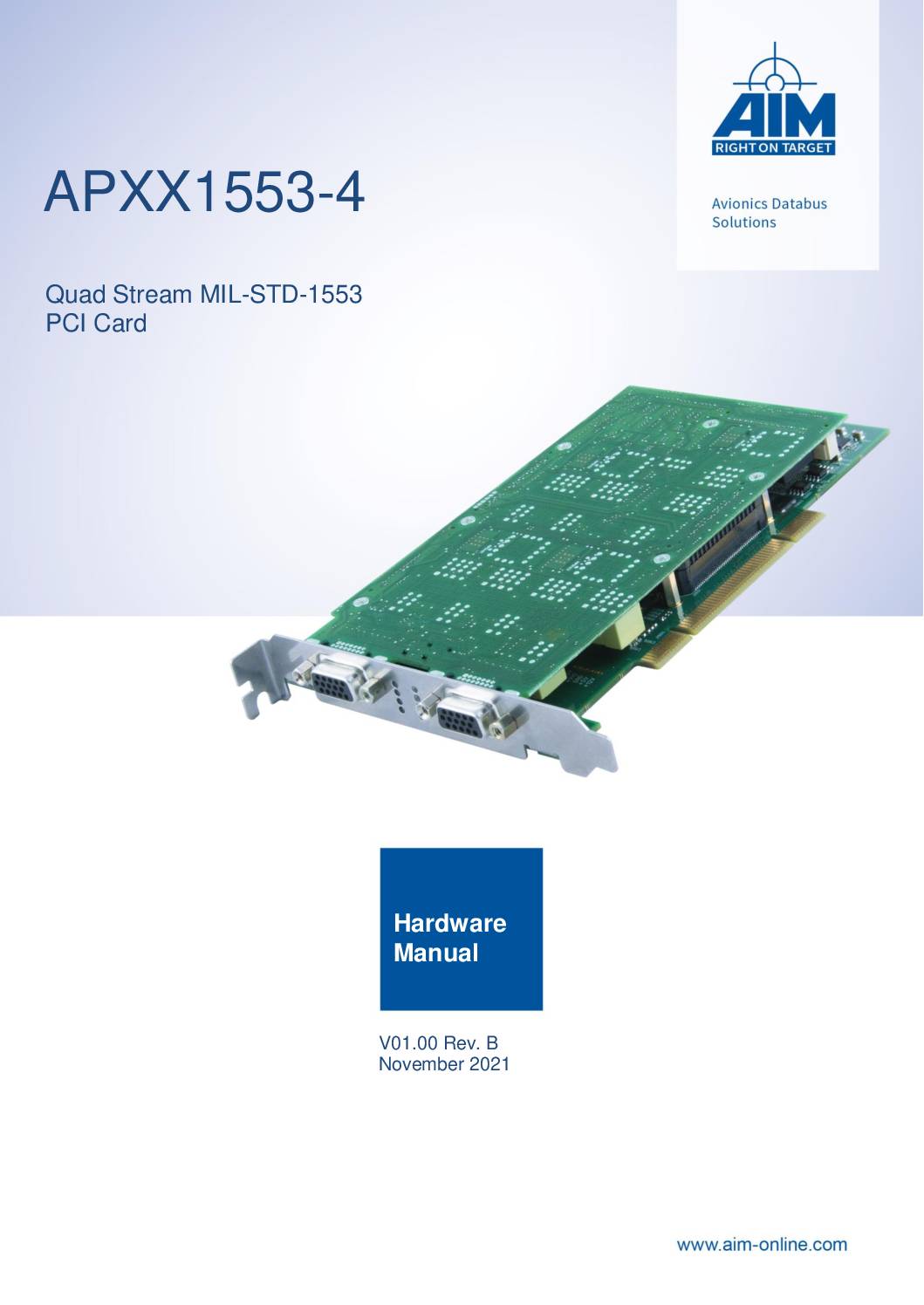 APXX1553-x MIL-STD-1553 Card for PCI - AIM Online - 1553