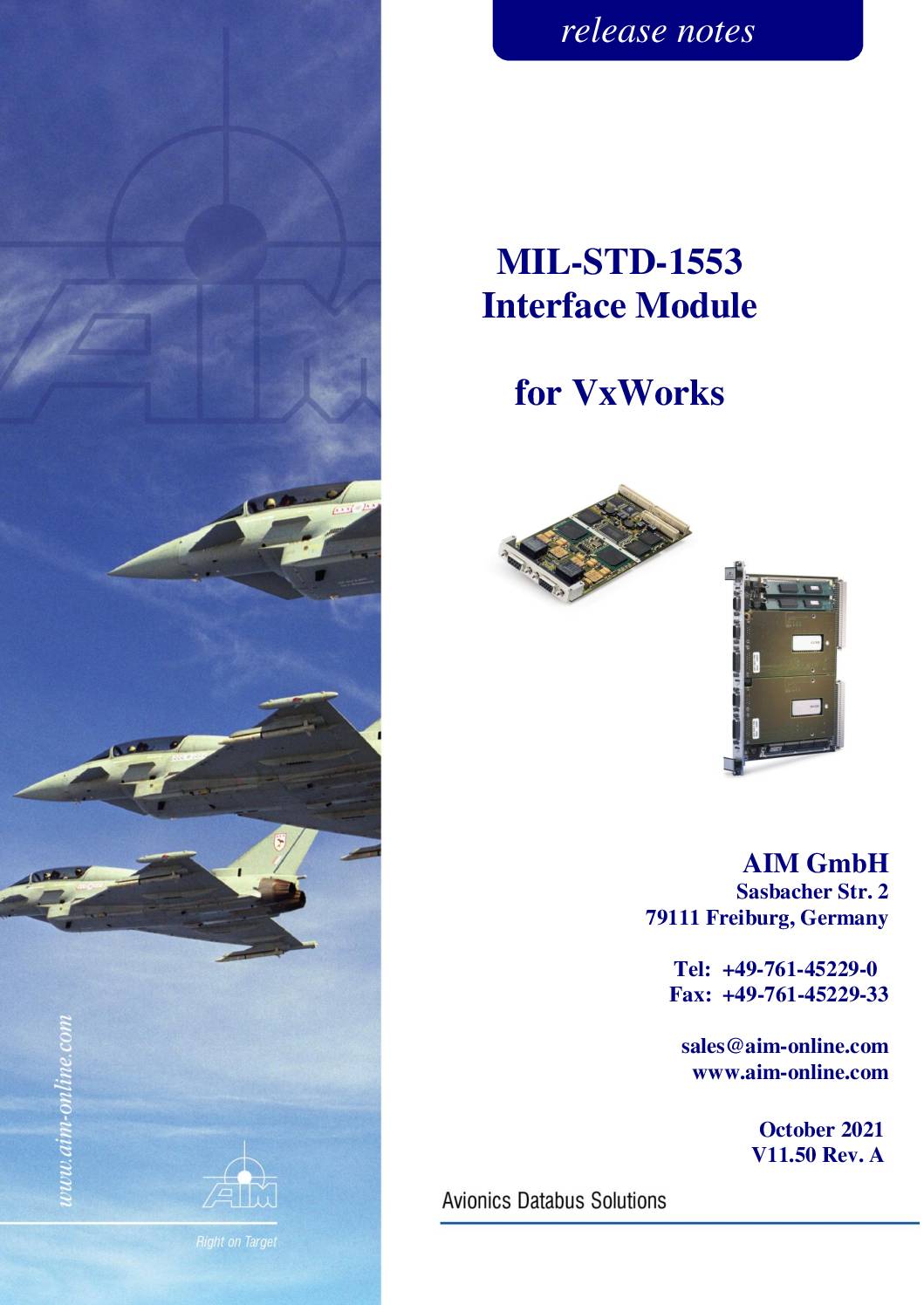 AVC1553-x MIL-STD-1553 Card (PMC + Carrier) for VME - AIM Online