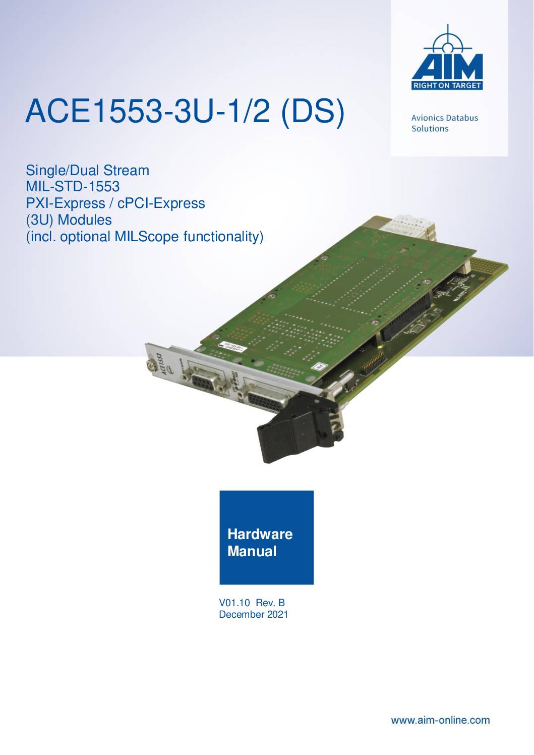 ACE1553-3U-x MIL-STD-1553 Card for CPCIe/PXIe - AIM Online - 1553