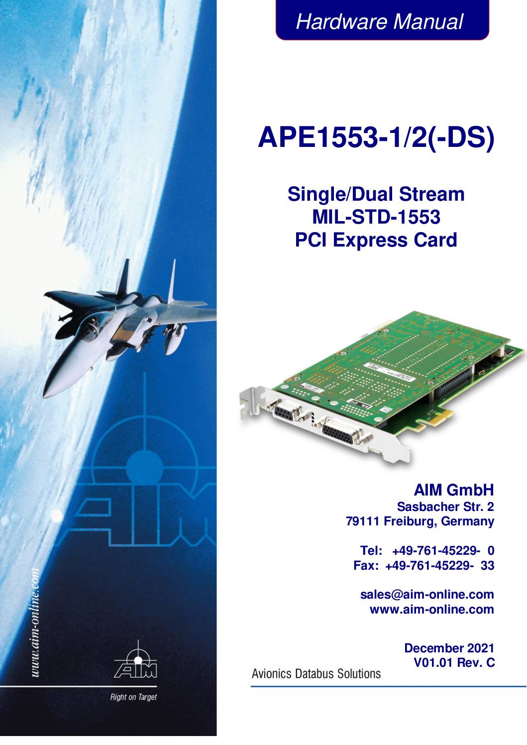 APE1553-x MIL-STD-1553 Card for PCIe - AIM Online - 1553