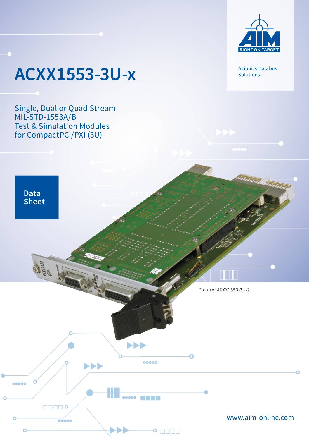 ACXX1553-3U-x MIL-STD-1553 Card for CPCI/PXI - AIM Online - 1553