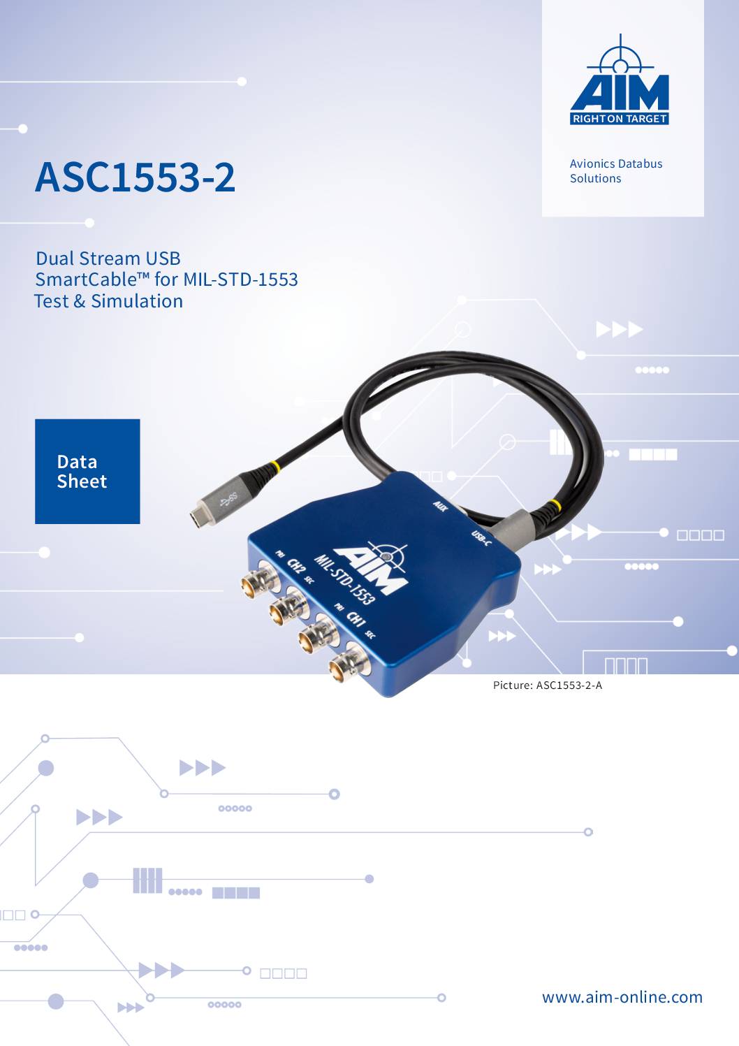 ASC1553-2 USB SmartCable for MIL-STD-1553 - AIM Online - 1553