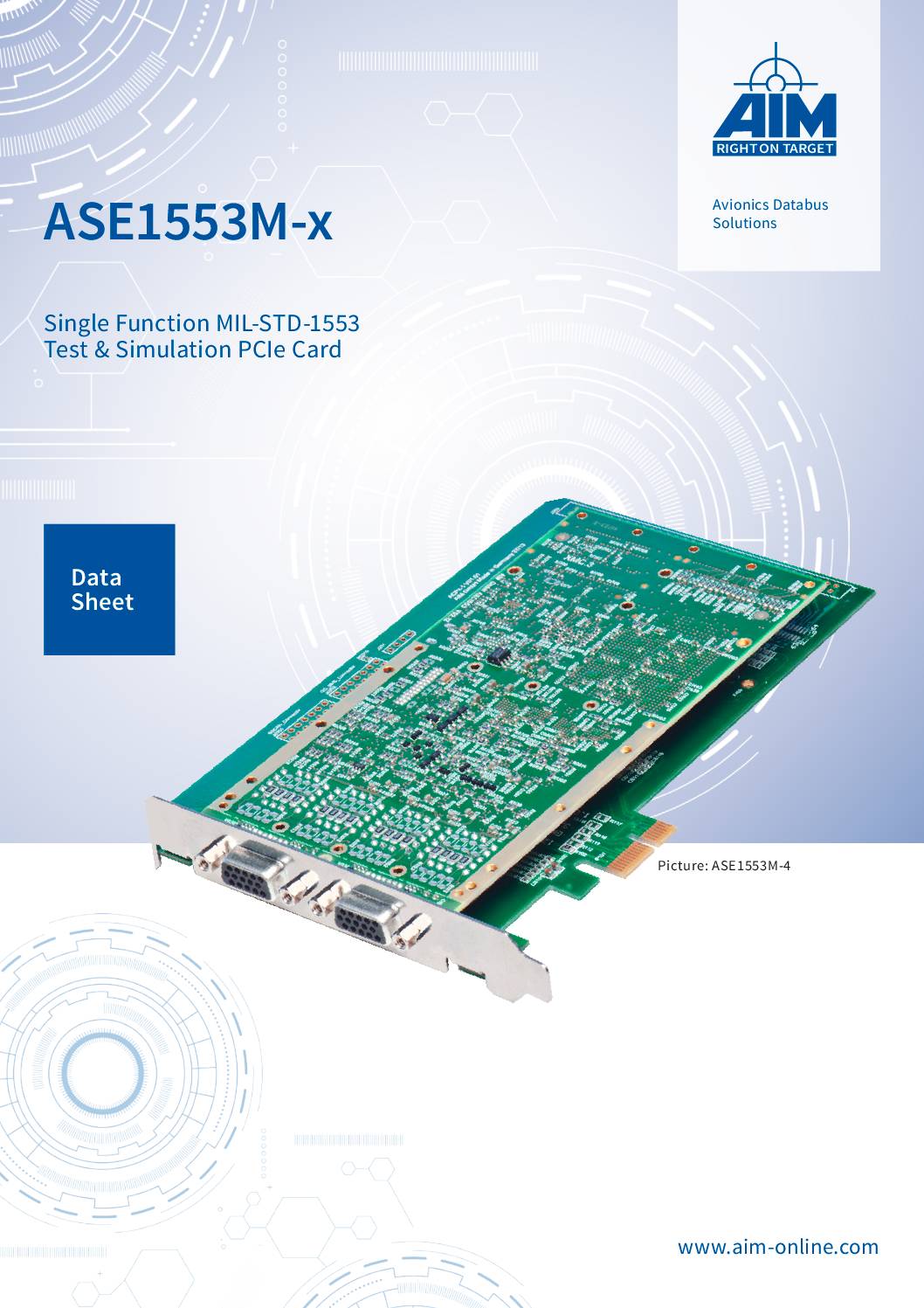 ASE1553M-x Single Function MIL-STD-1553 Card for PCIe - AIM Online
