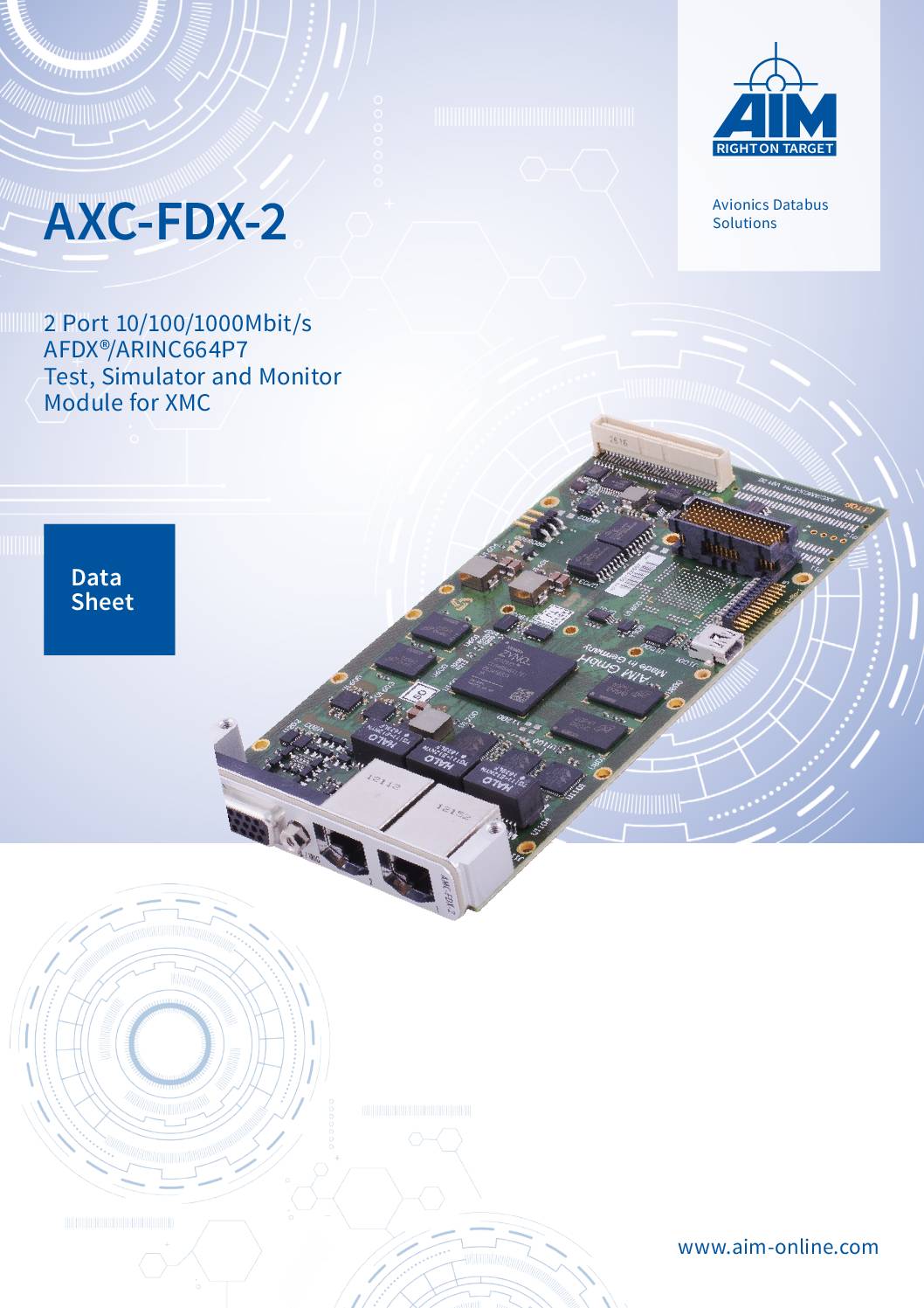 AXC-FDX-2 AFDX/ARINC664P7 XMC Card - AIM Online - AFDX