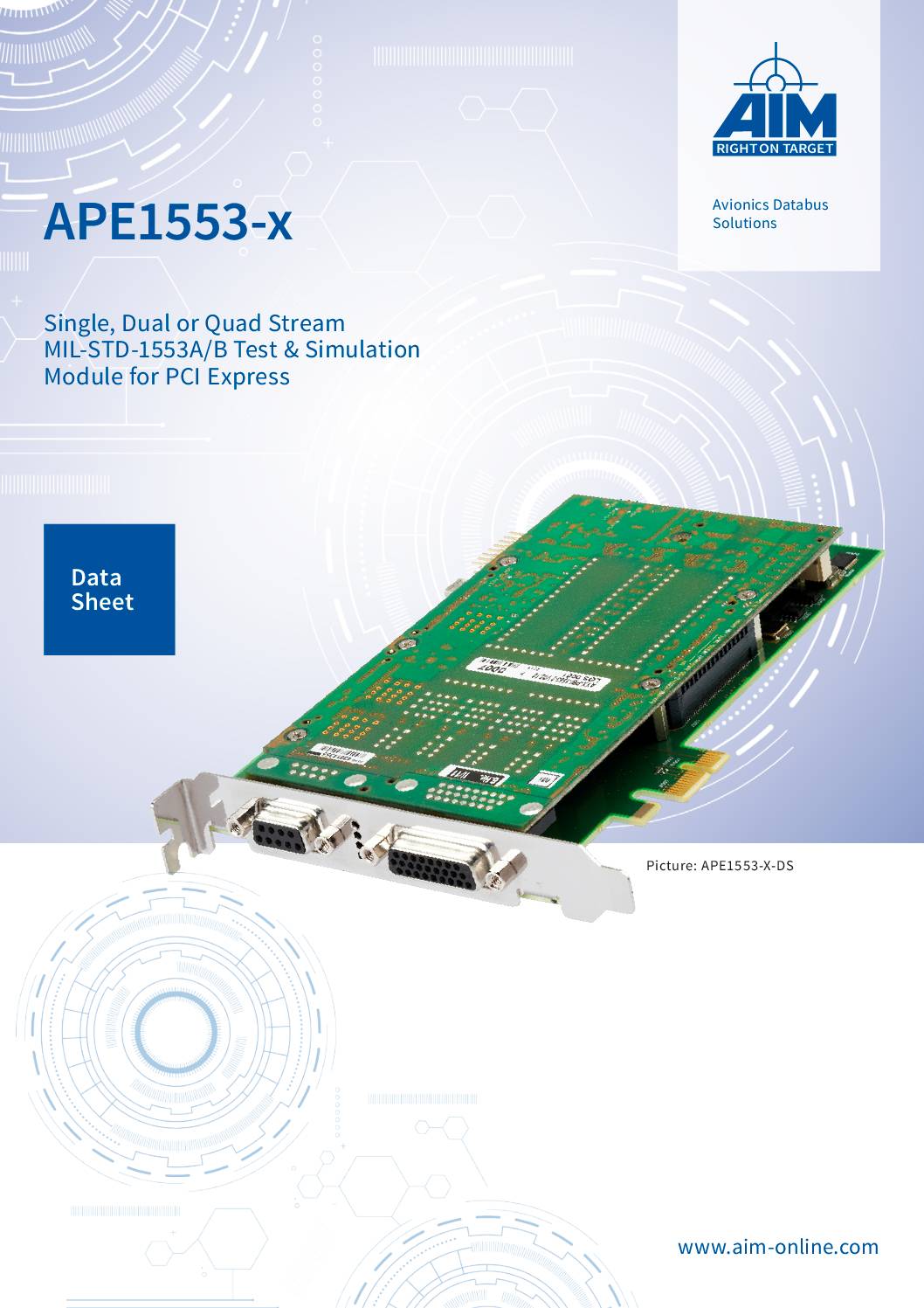 APE1553-x MIL-STD-1553 Card for PCIe - AIM Online - 1553